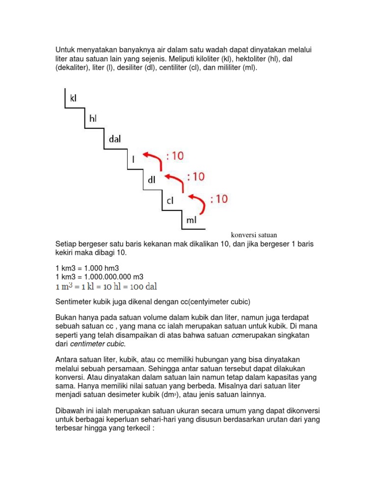 Konversi Satuan Volume | PDF