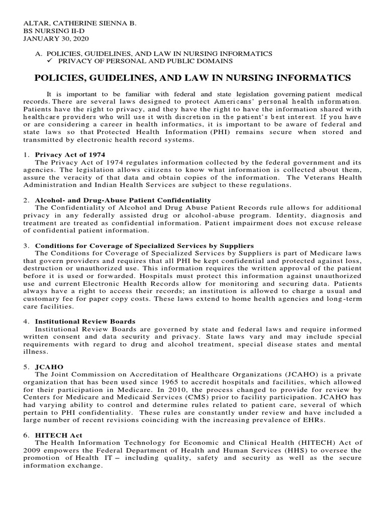 Nursing Informatics | PDF | Health Insurance Portability And ...