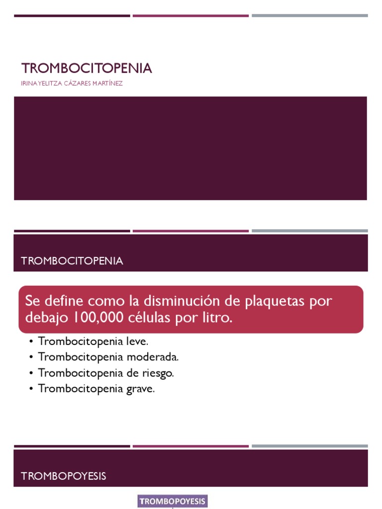 Evaluación y Clasificación de Trombocitopenia | PDF