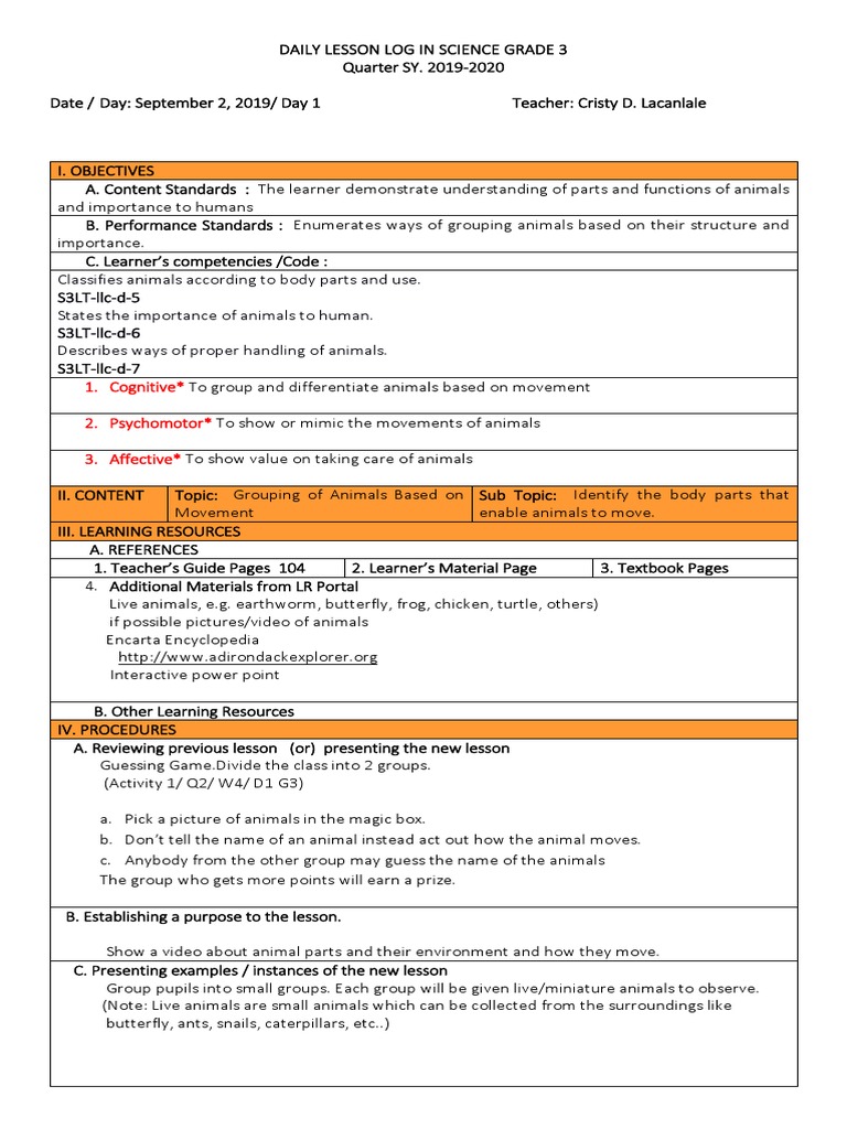 Grade-3-Dll-In-Science-For Demo | PDF | Neuropsychology | Learning