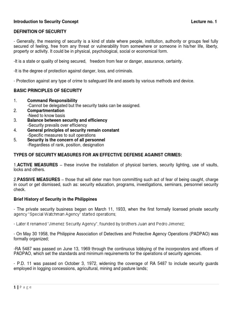 Lecture 1 Introduction To Security | PDF | Information Security | Lighting