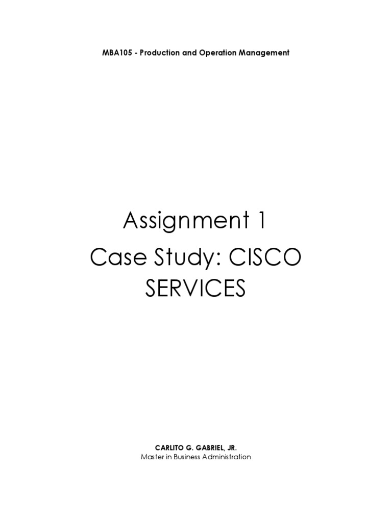 Assignment 1 - Case Study CISCO SERVICES | PDF | Cisco Systems | Cloud ...
