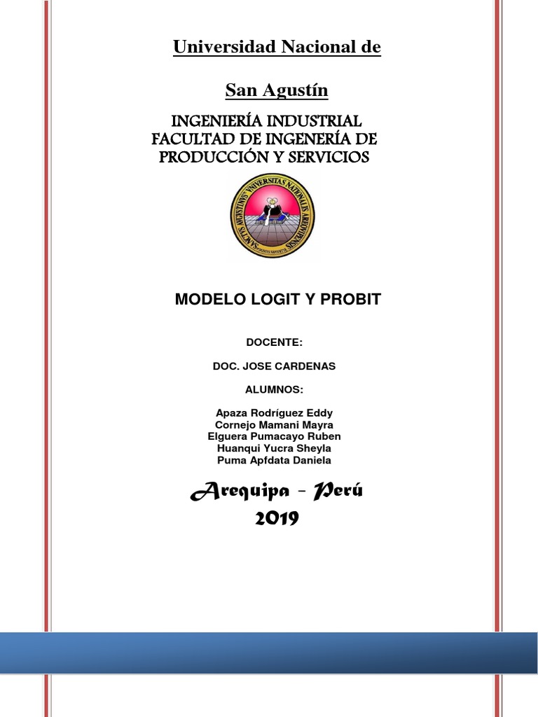 Modelo Logit y Probit Final | PDF | Regresión logística | Estadísticas