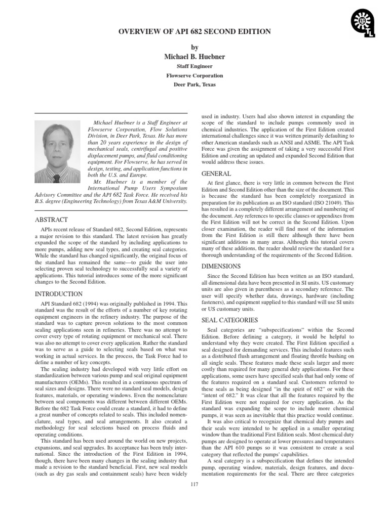 Overview of API 682 Second Edition PDF | PDF | Petroleum Reservoir ...