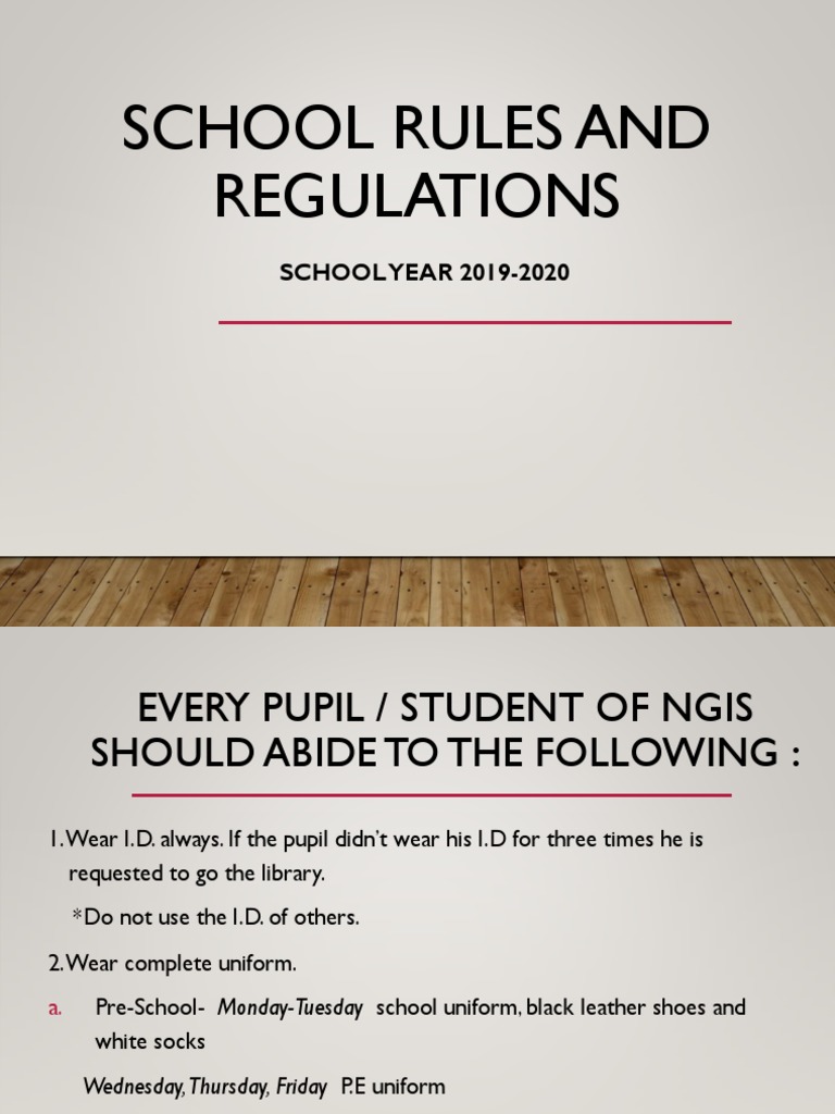 School Rules and Regulations For Students | Download Free PDF ...