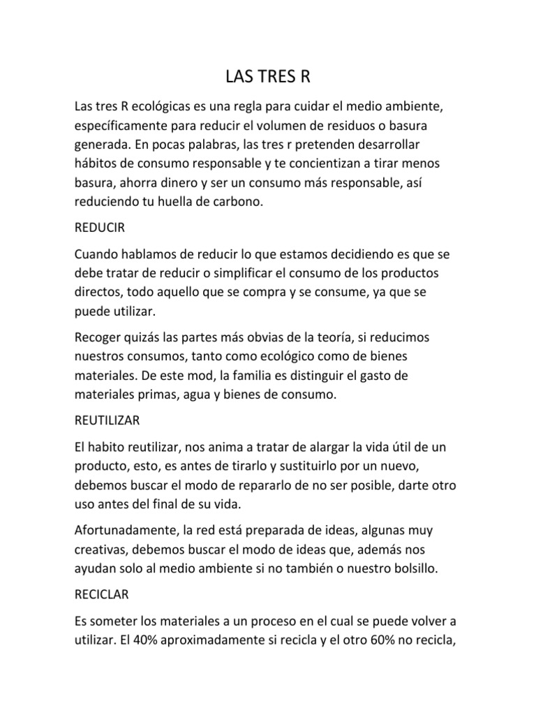 Las Tres R | PDF