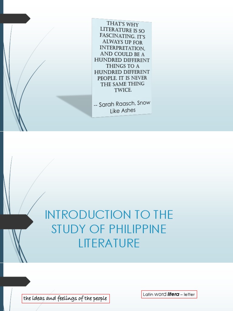 Introduction To Phil Lit | PDF | Narrative | Poetry