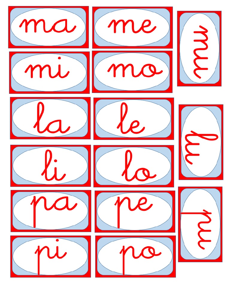 Tarjetas Silábicas para Imprimir | PDF