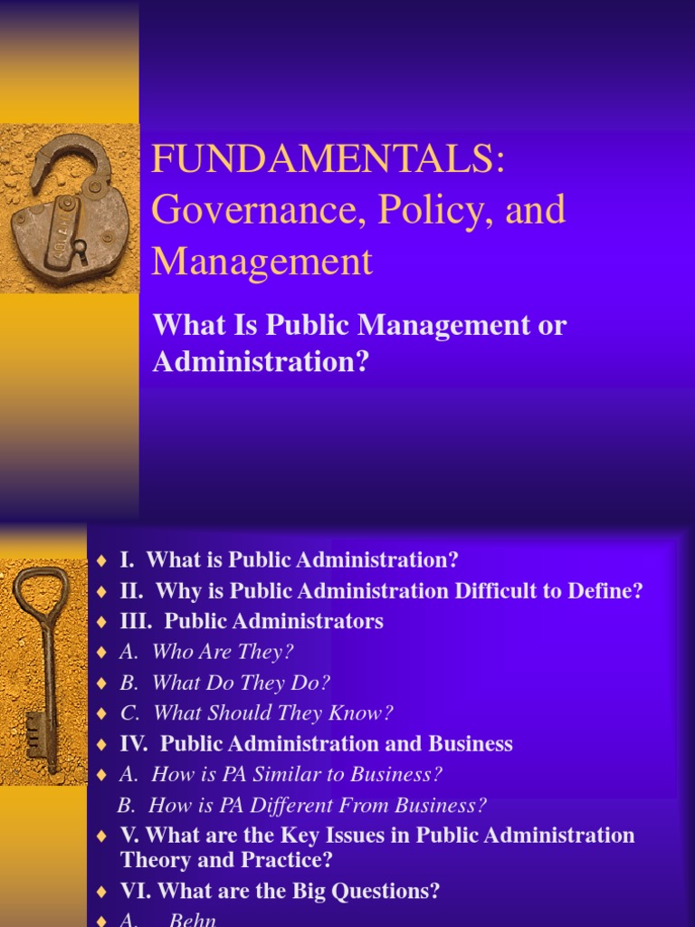Governance and Public Administration Basics | PDF | Public ...