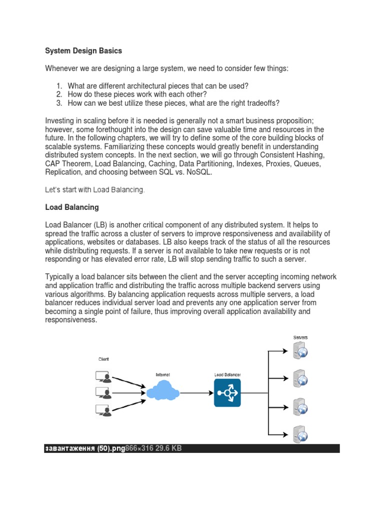 System Design Basics | PDF | Load Balancing (Computing) | Cache (Computing)