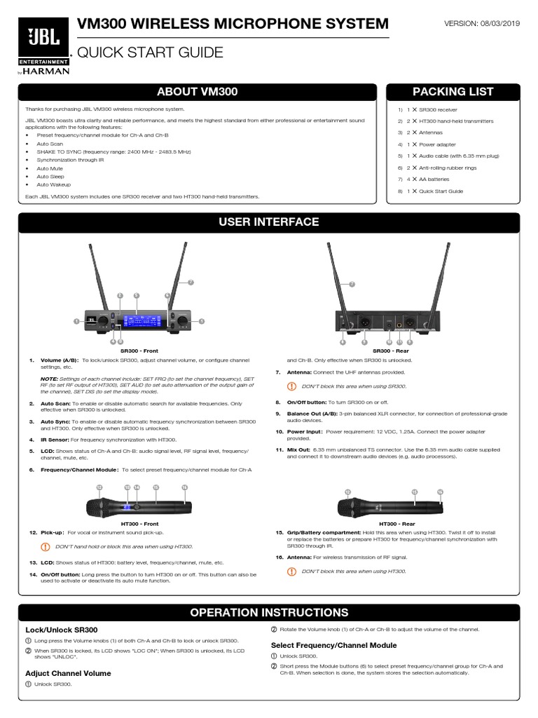 VM300 QSG en 032019 Original | PDF | Audio Electronics | Information And Communications Technology