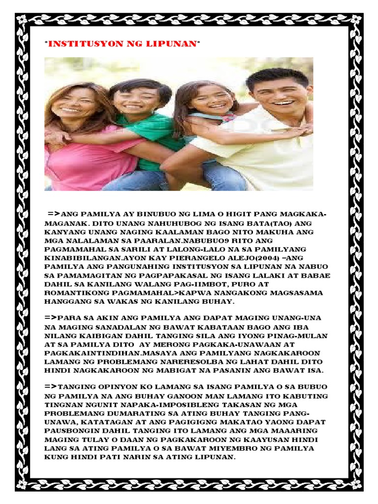 Institusyon NG Lipunan | PDF