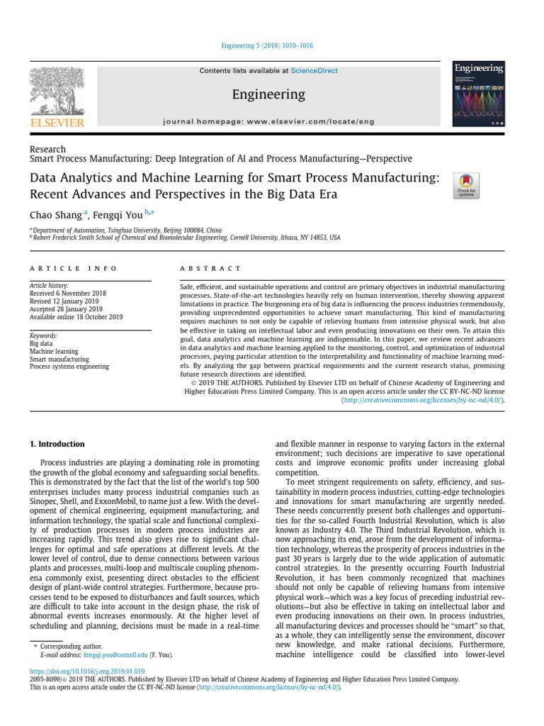 AI and Data Analytics in Smart Manufacturing | PDF | Machine Learning ...