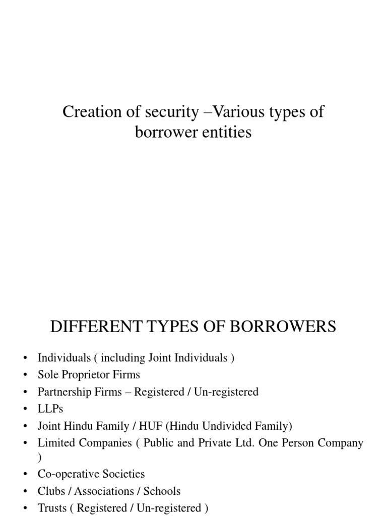Types of Borrowers | PDF | Mortgage Law | Trust Law