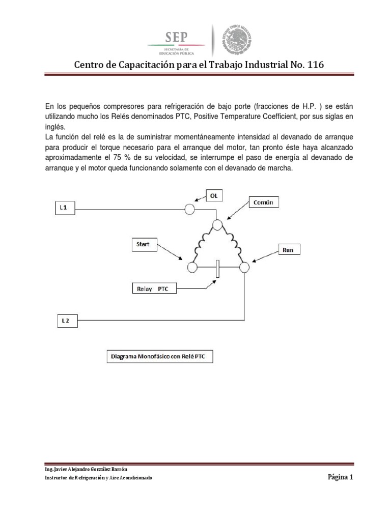 Conexión y Funcionamiento del Relé PTC | PDF | Relé | Inductor