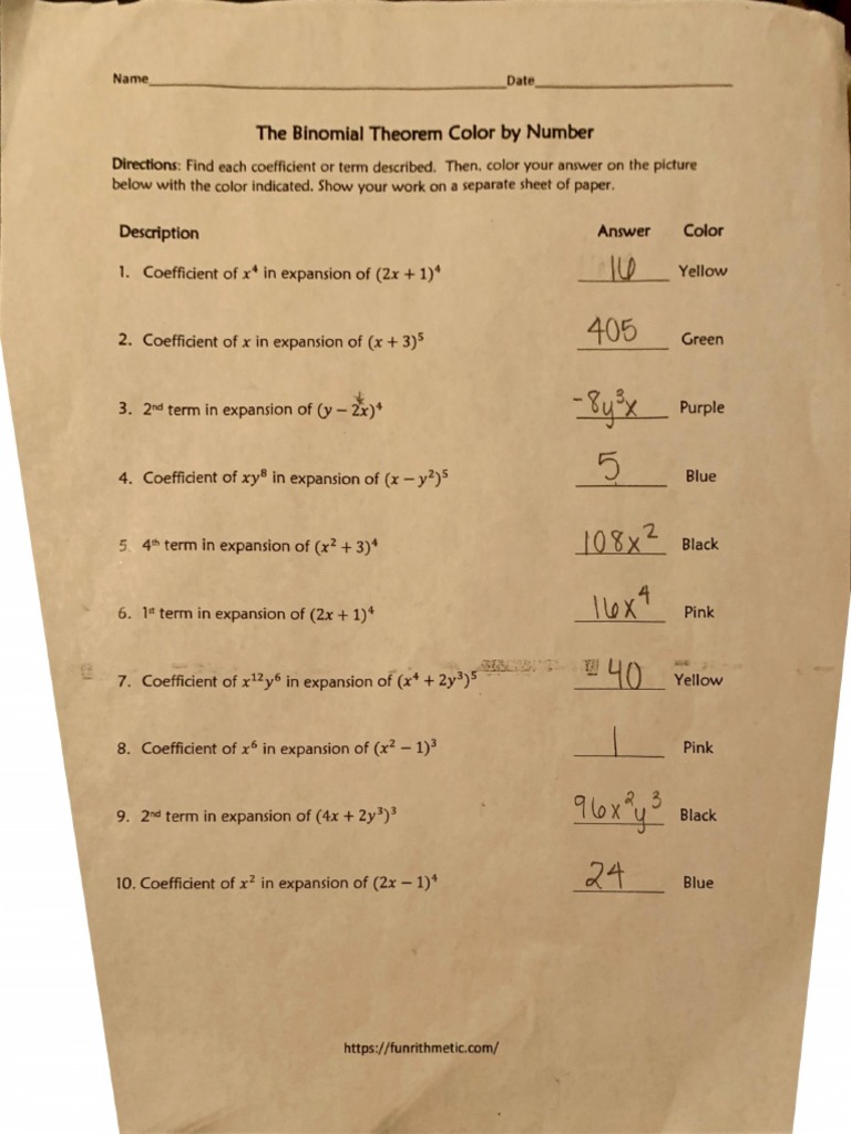 Coloring Answer Key | PDF