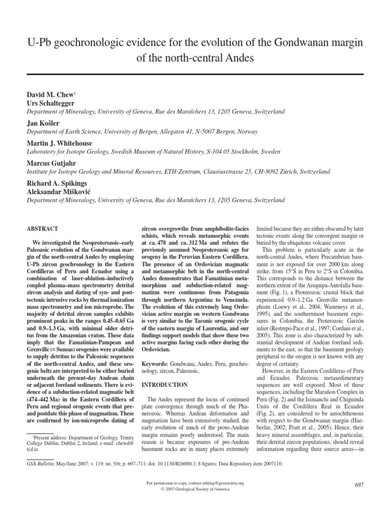Chew Et Al 2007 U-Pb Geochronologic Evidence For The Evolution of The ...