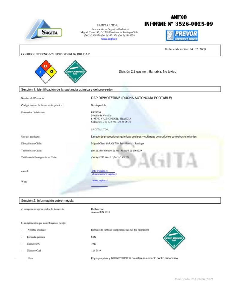 MSDS Dap Diphoterine | PDF | Toxicidad | Calor