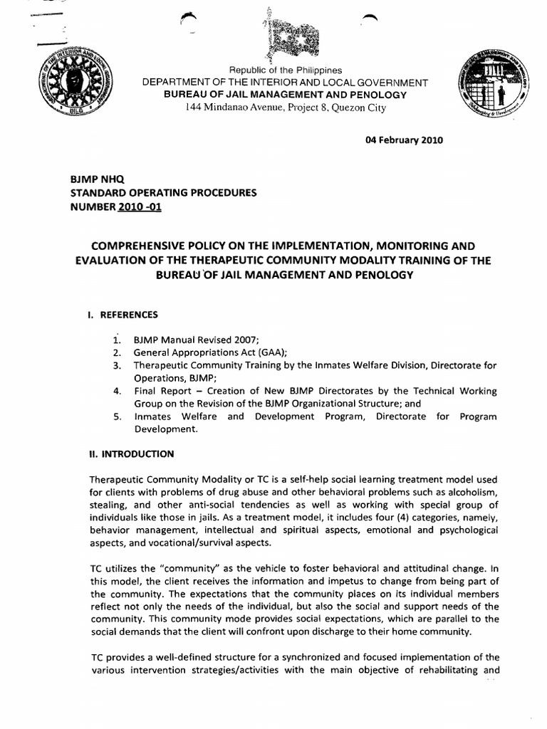 TCMP Implementation Policy | PDF | Psychotherapy | Goal