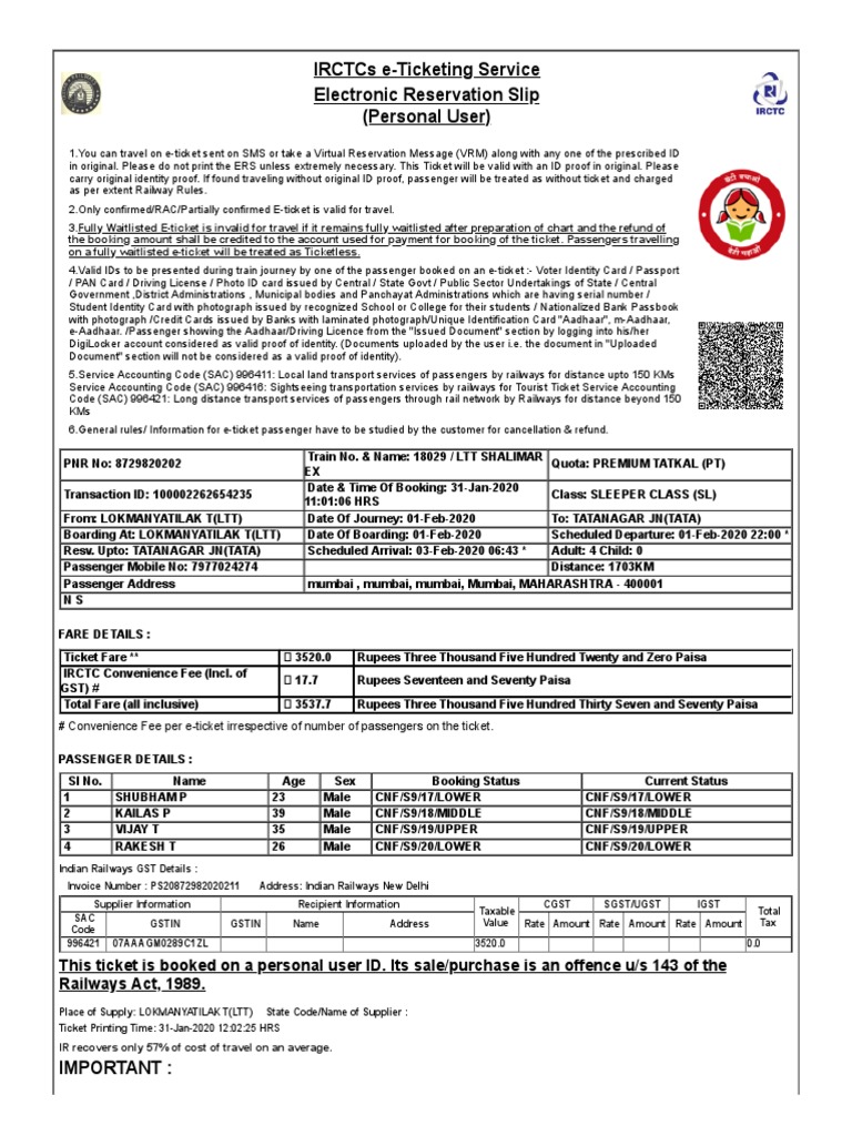 LTT To Tata | PDF | Identity Document | Payments