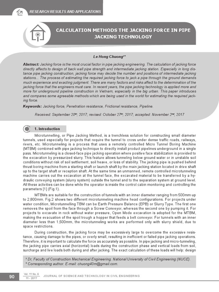 Jacking Force Calculation | PDF | Friction | Tunnel