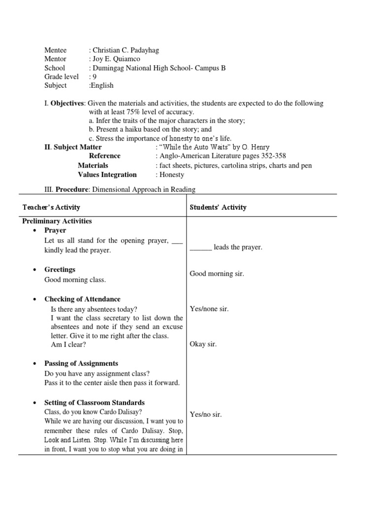 LP While The Auto Waits | PDF | O. Henry