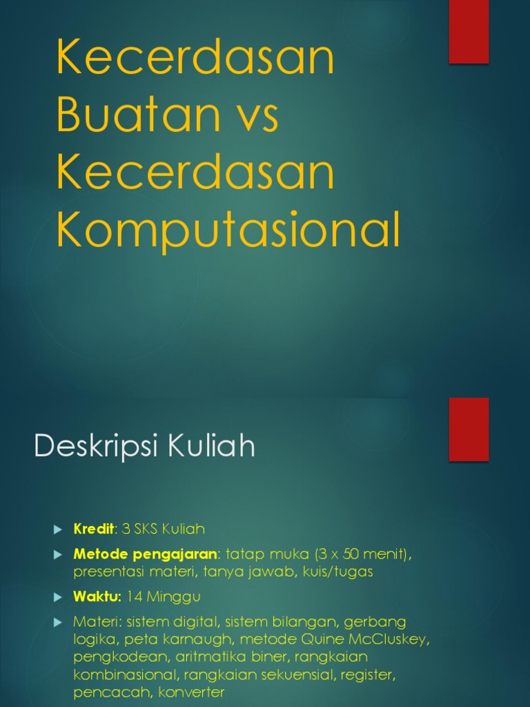 Kecerdasan Buatan Vs Kecerdasan Komputasional | PDF