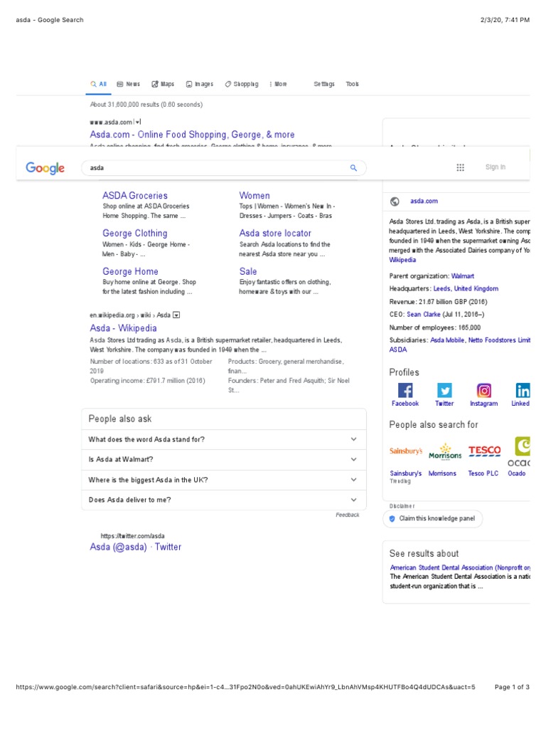 Asda - Google Search | PDF | Retailing | Retailers