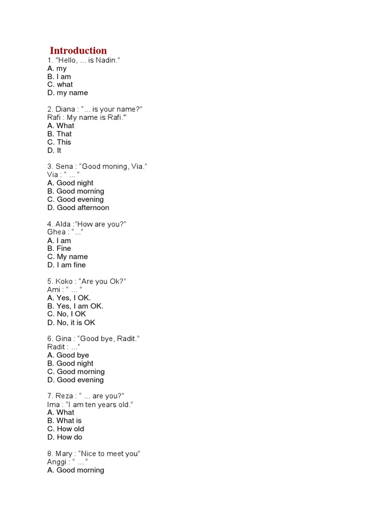 Soal Introduction | PDF