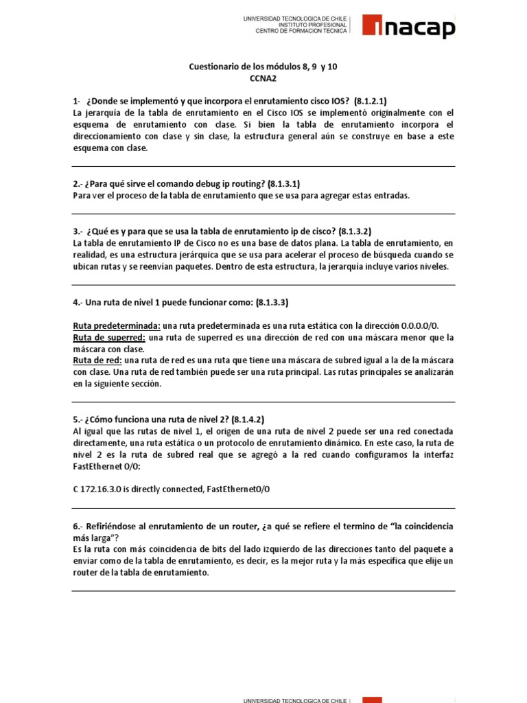 Cuestionario Evaluación 4 Networking II | PDF | Enrutador (Computación) | Enrutamiento