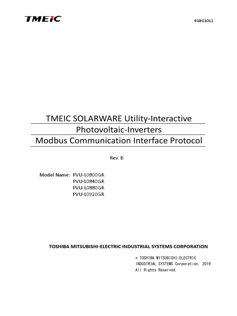 Modbus Mapping Document Pdf Power Inverter Integer Computer Science 5174