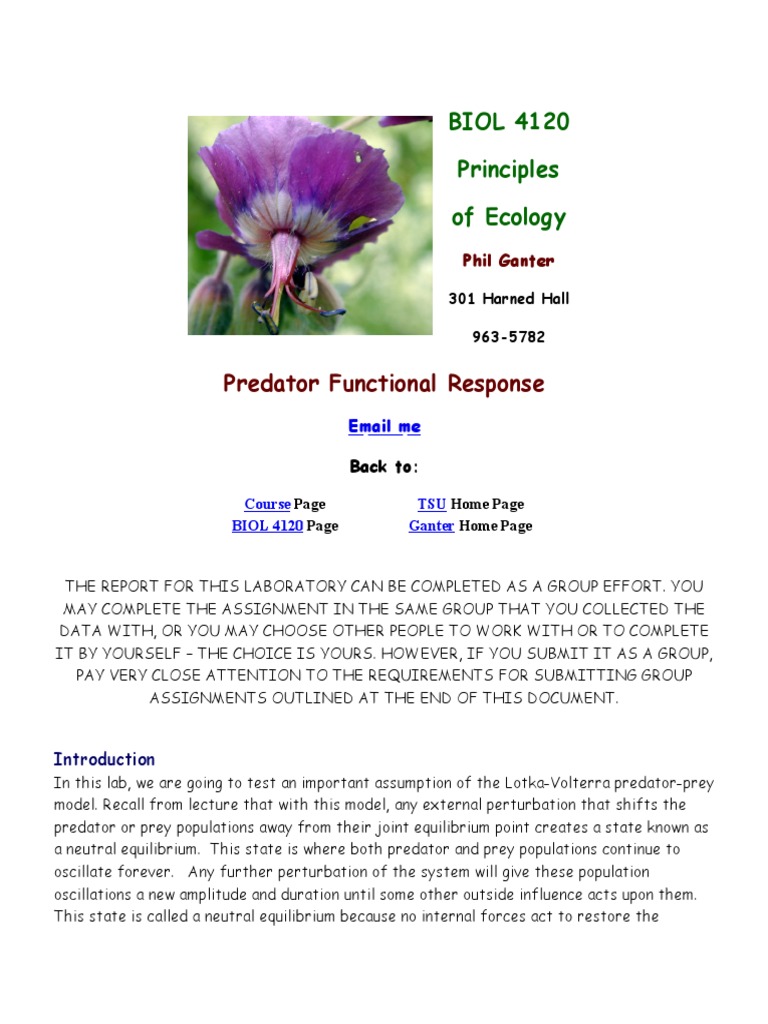 Holling 3 Types Functional Response | PDF | Predation | Hypothesis