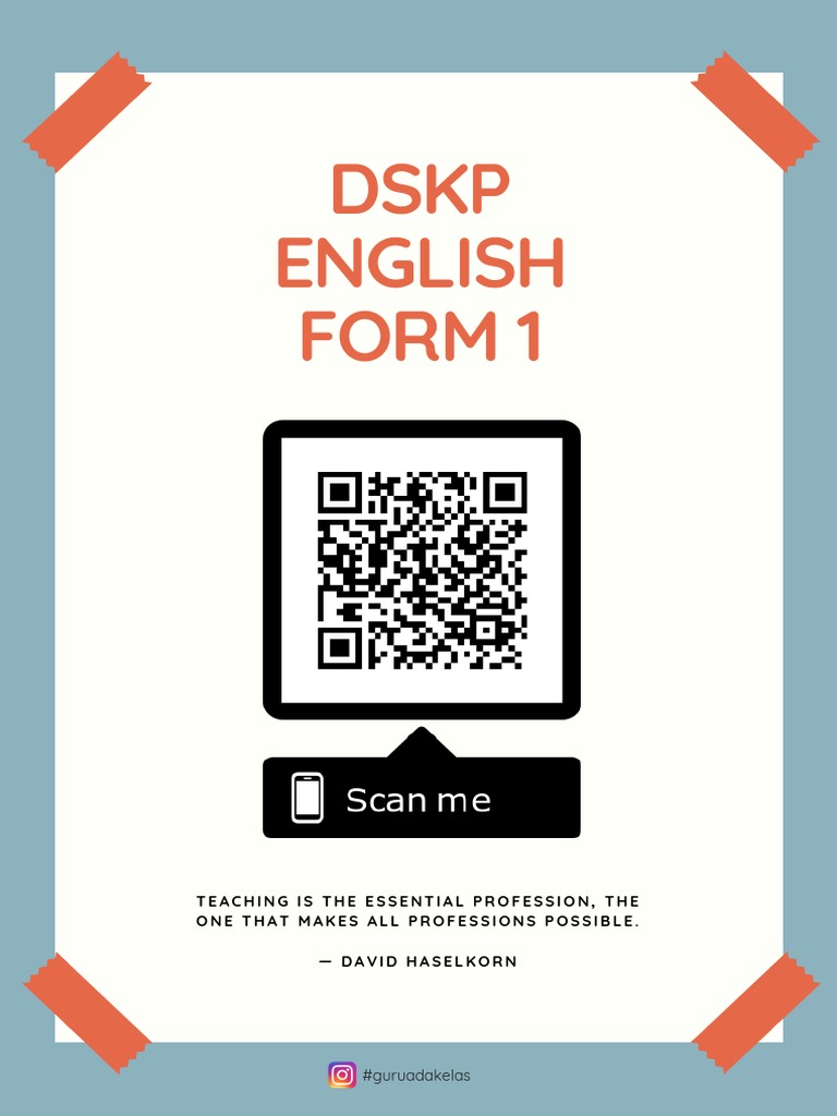 QR Codes DSKP KSSM English F1 F2 F3 | PDF