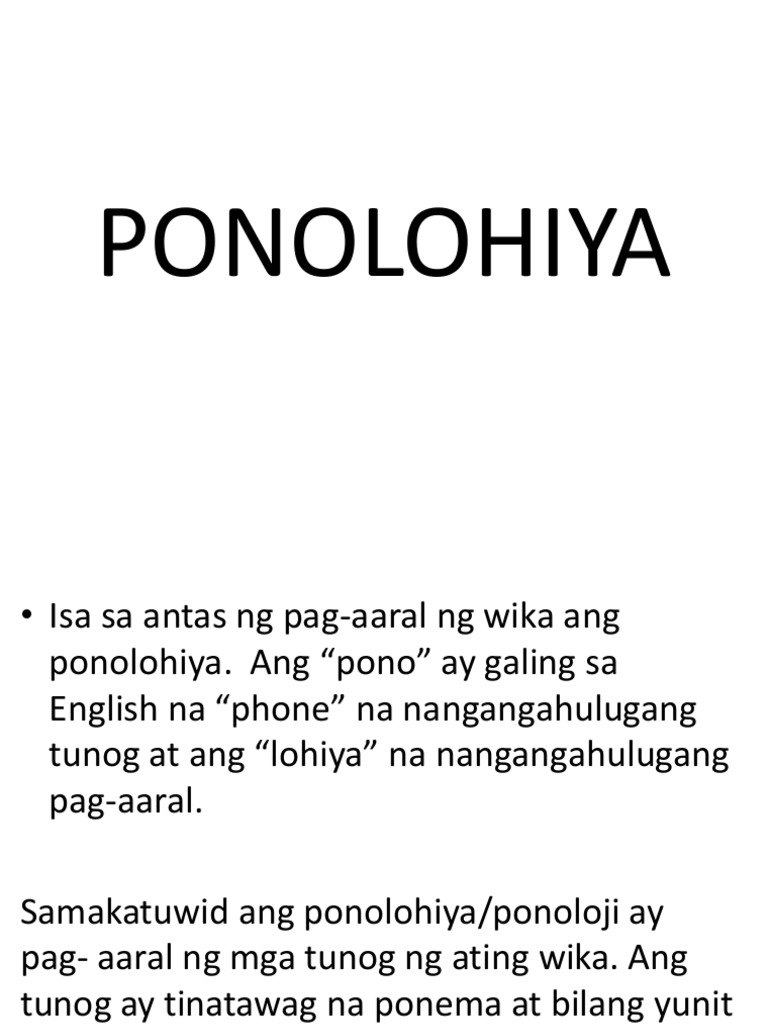 Ponolohiya 1 | PDF