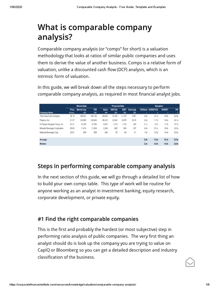 Comparable Company Analysis - 1 | PDF | Discounted Cash Flow ...