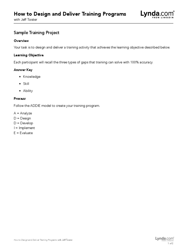 Sample Training Project