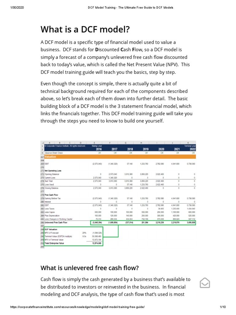 DCF Model Training - 4 | PDF | Discounted Cash Flow | Net Present Value
