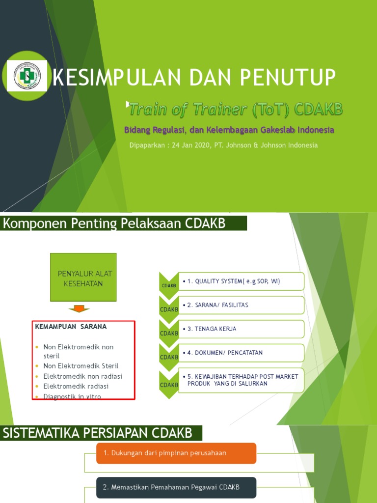 KESIMPULAN DAN PENUTUP ToT CDAKB | PDF
