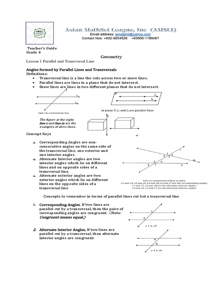 Grade 4 TG - Geometry | PDF | Euclidean Geometry | Space
