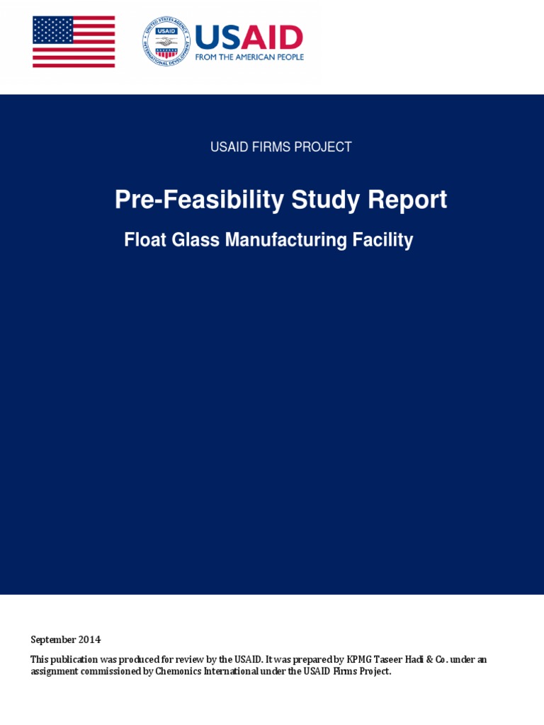 Pre Feasibility Study Report Float Glass Manufacturing Facility | PDF | Glasses | Economies