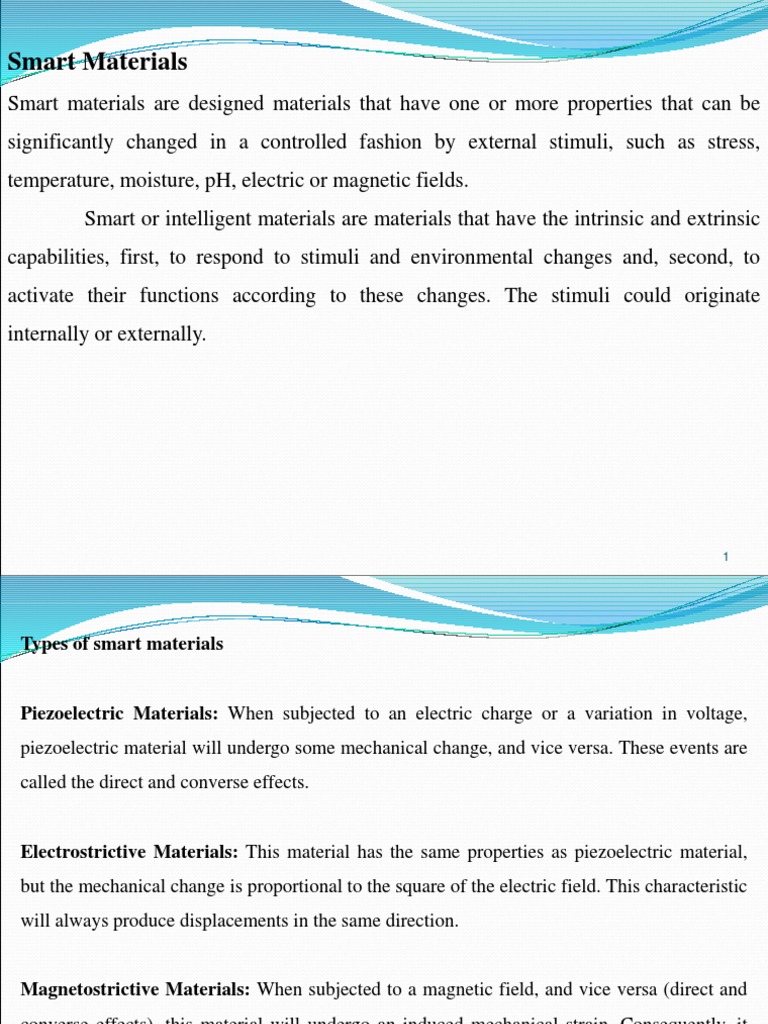 Introduction To Smart Materials | PDF | Composite Material | Shape ...