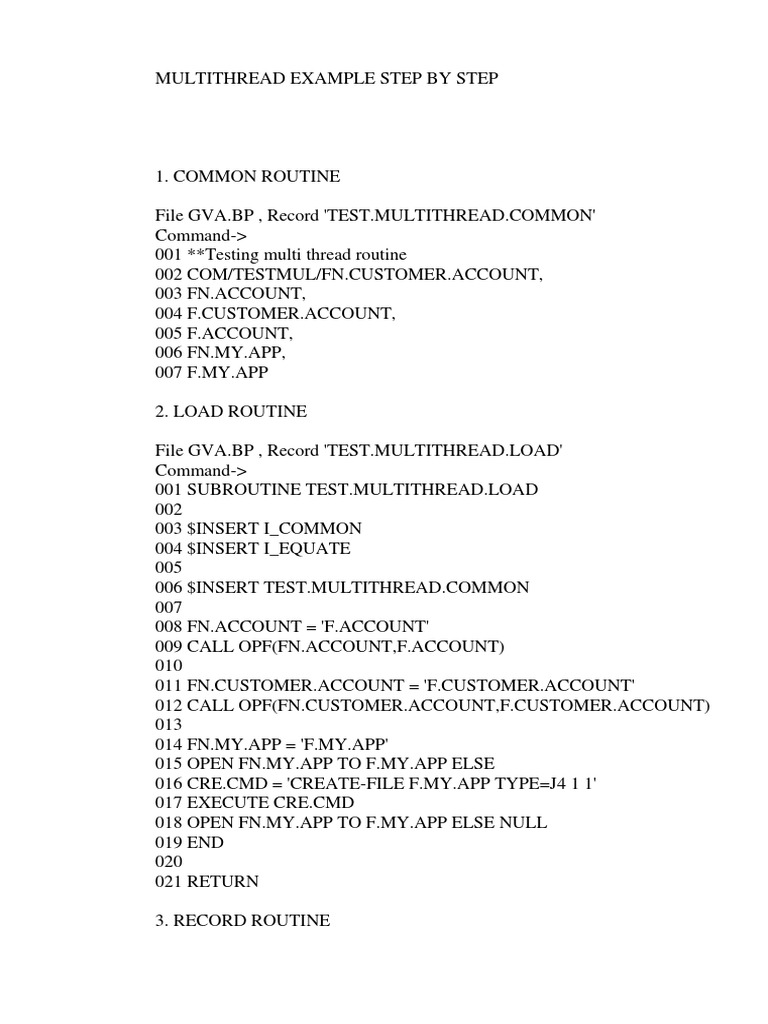 Multi-Thread Example Step by Step in T24 | PDF | Computing | Software