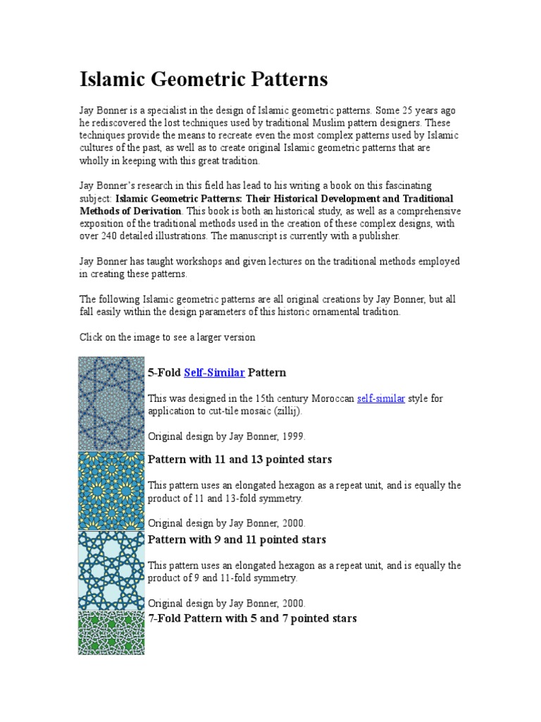 Islamic Geometric Patterns by Jay Bonner | PDF | Rectangle | Euclidean ...