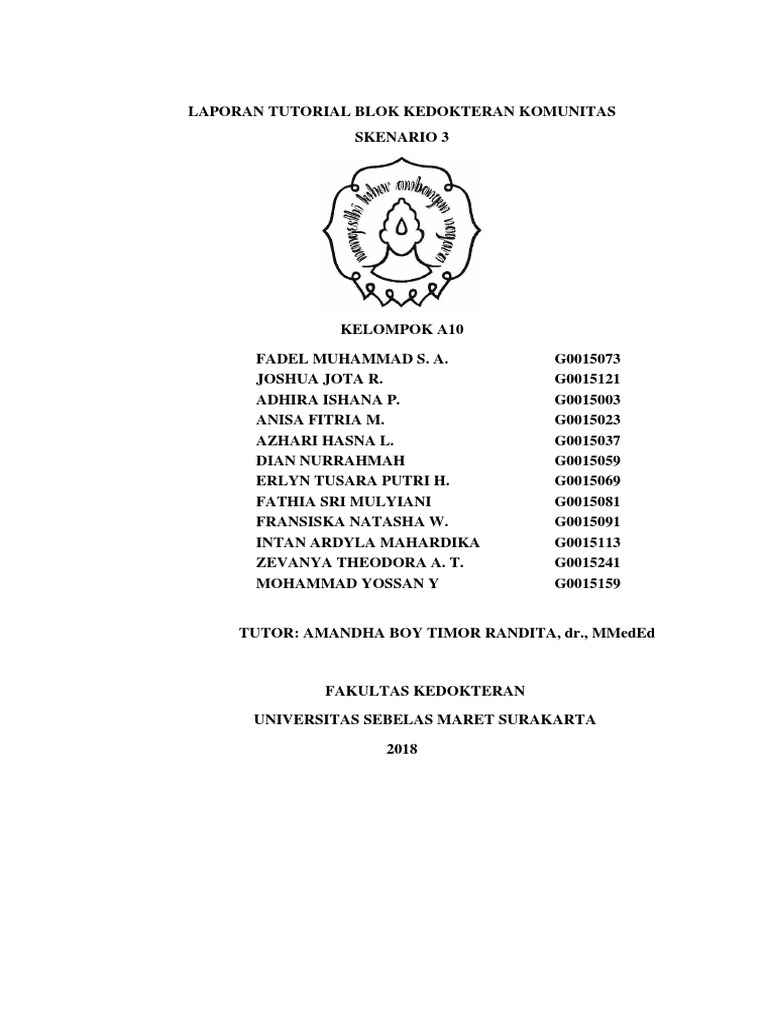 Laporan Tutorial Blok Kedokteran Komunitas S3 | PDF | Sains & Matematika