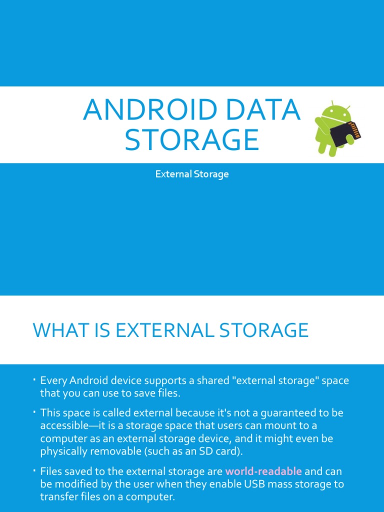 Android Data Storage - External Storage | PDF | Computer Data Storage ...