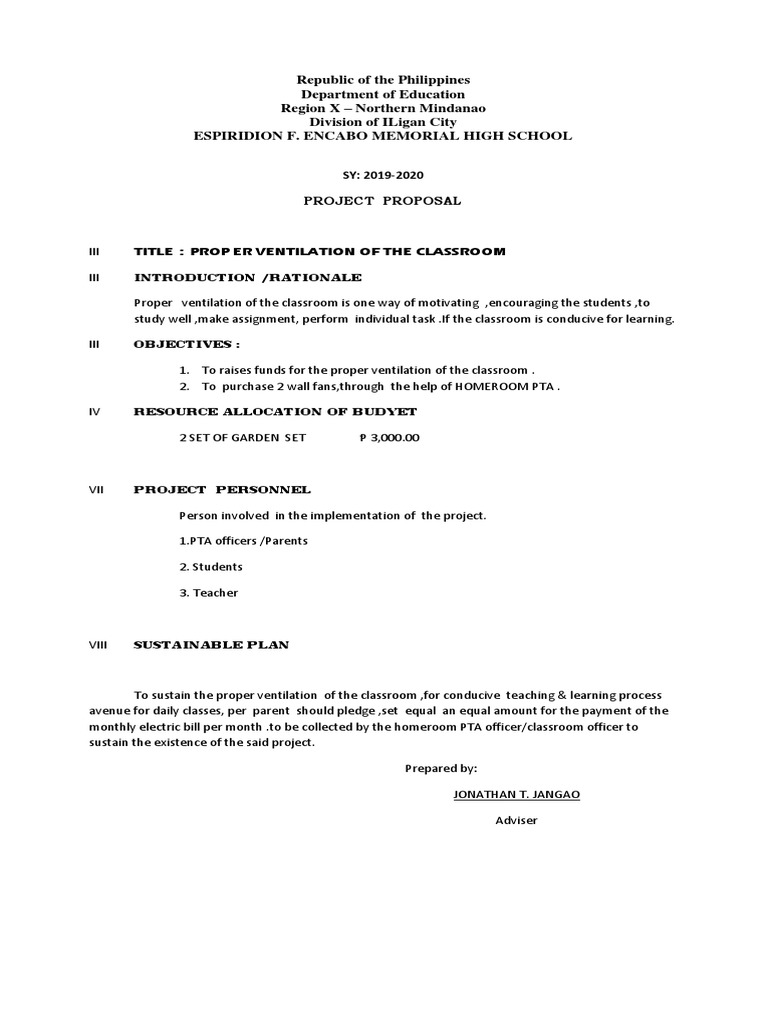 Classroom Project Proposal | PDF