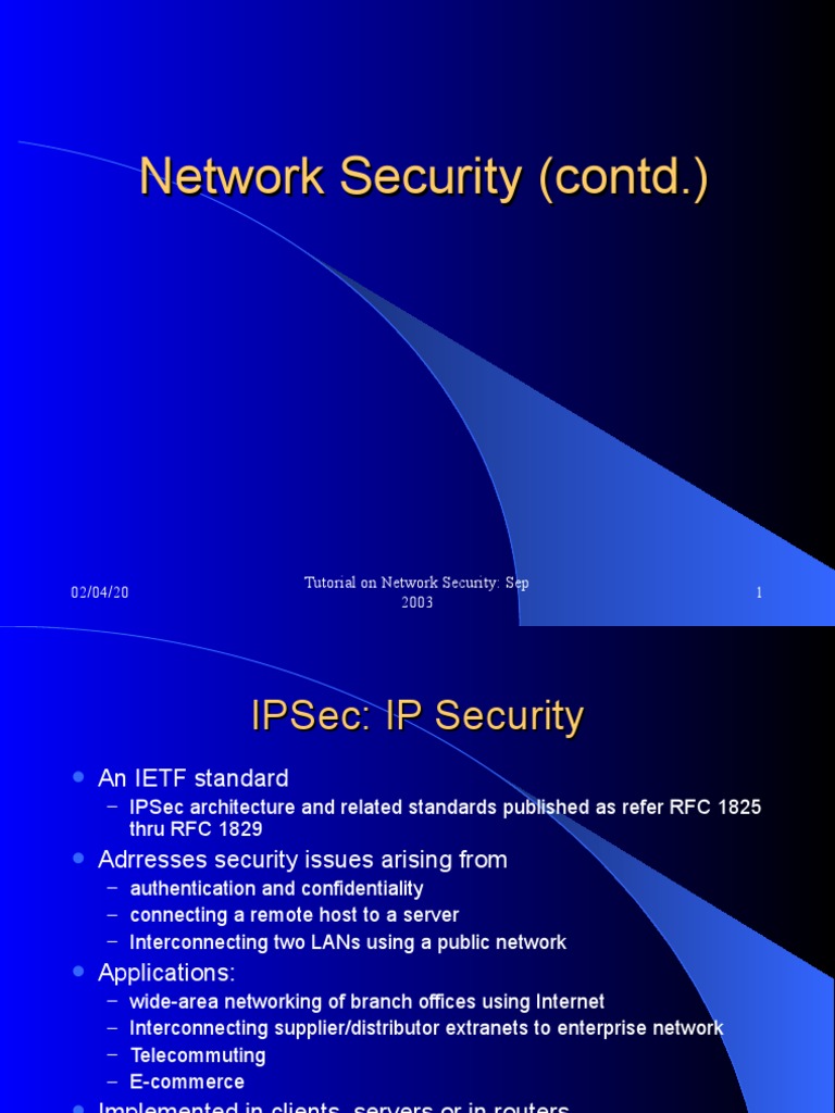 IPSEC Tutorial | PDF | Computer Network | Router (Computing)