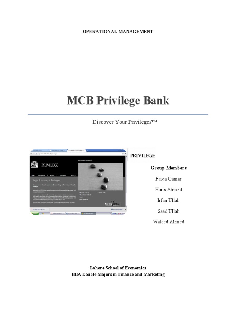 MCB Privilege Bank | PDF | Banks | Automated Teller Machine