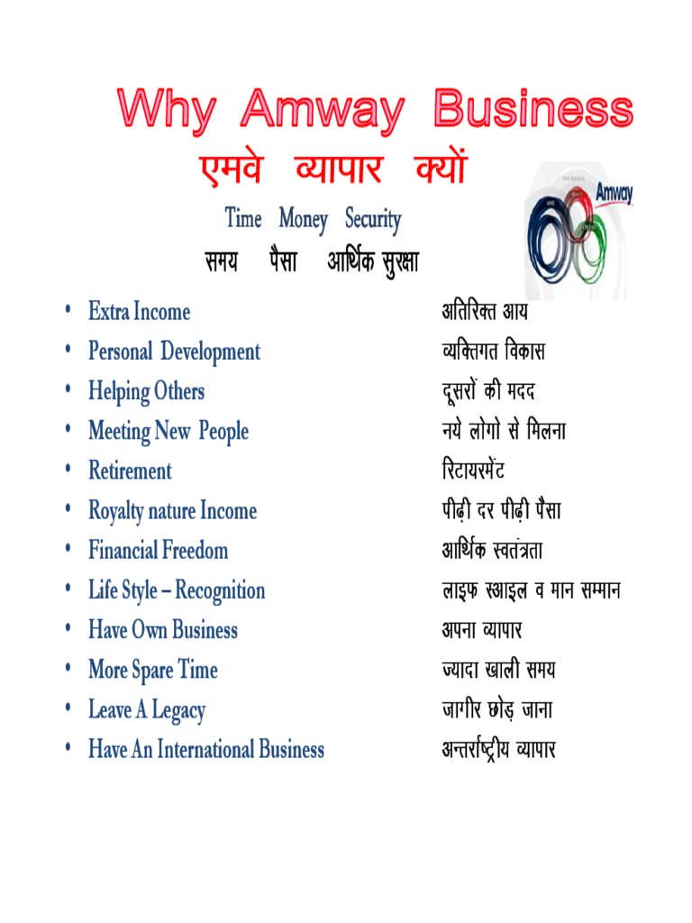 Amway Business Overview and Opportunities | PDF | Multi Level Marketing ...