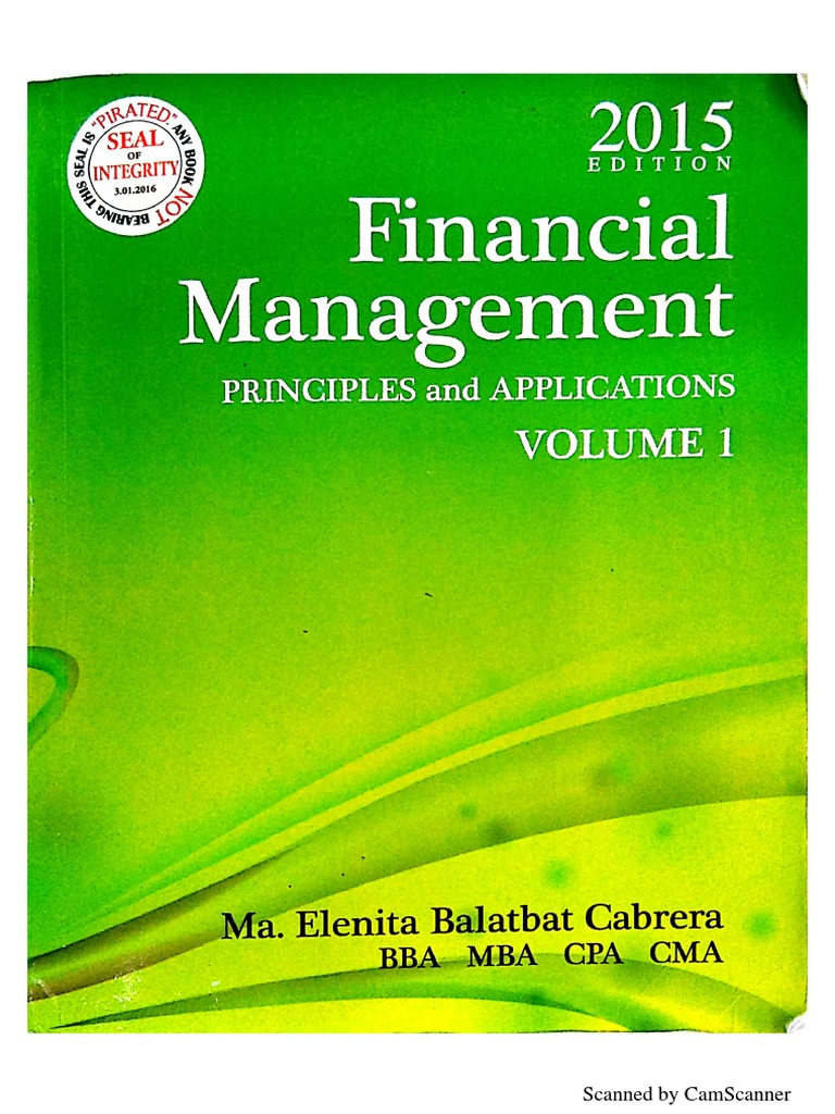 Financial Management V1 (Principle and Application) Cabrera PDF | PDF